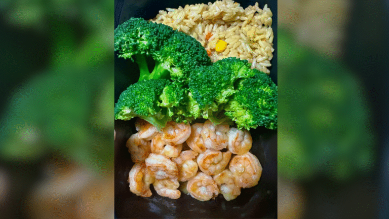 Shrimp, scampi, broccoli fried rice